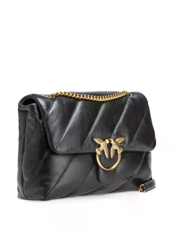 Pinko Love Puff Quilted Leather Shoulder Bag - Black