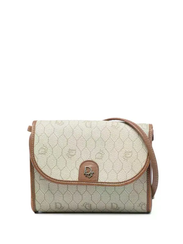 Dior 20th Century Honeycomb Coated Canvas Crossbody Bag - Neutrals