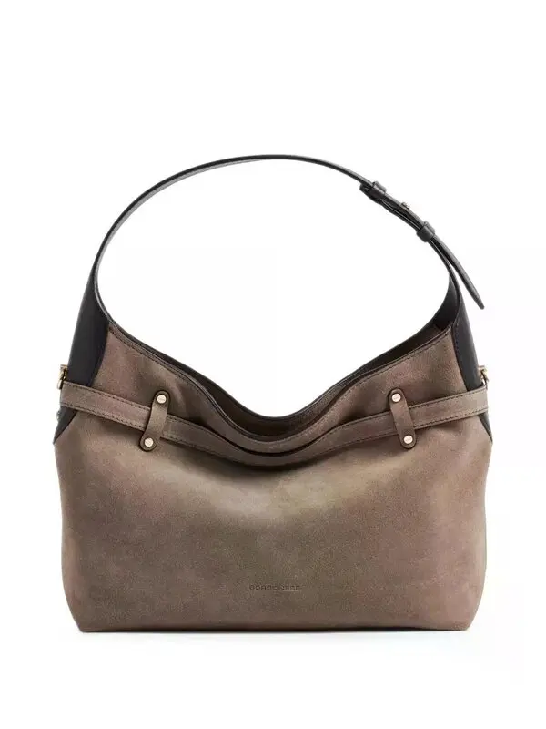 Borbonese B-halo Buckled Suede Shoulder Bag