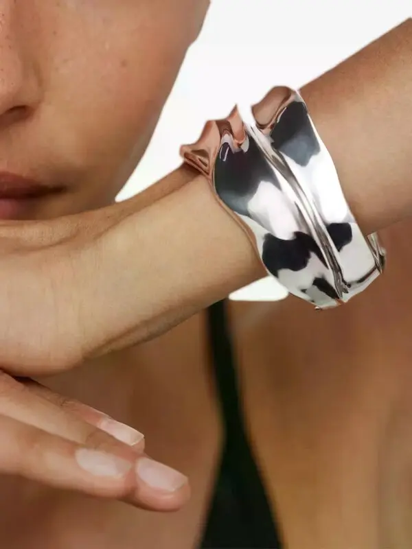 Monica Vinader Momade Organic-surface Cuff Bracelet - Silver