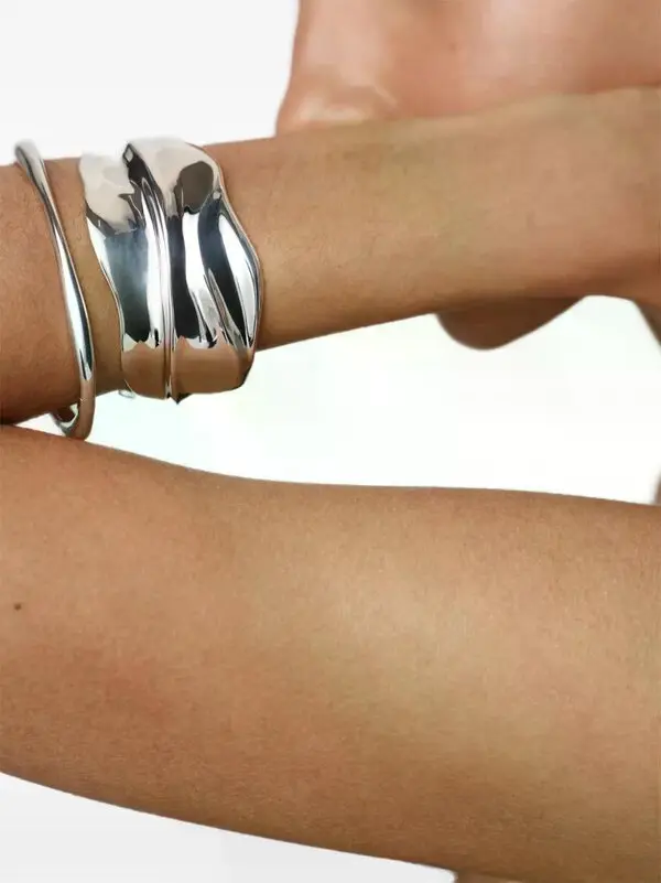 Monica Vinader Organic-surface Cuff Bracelet - Silver