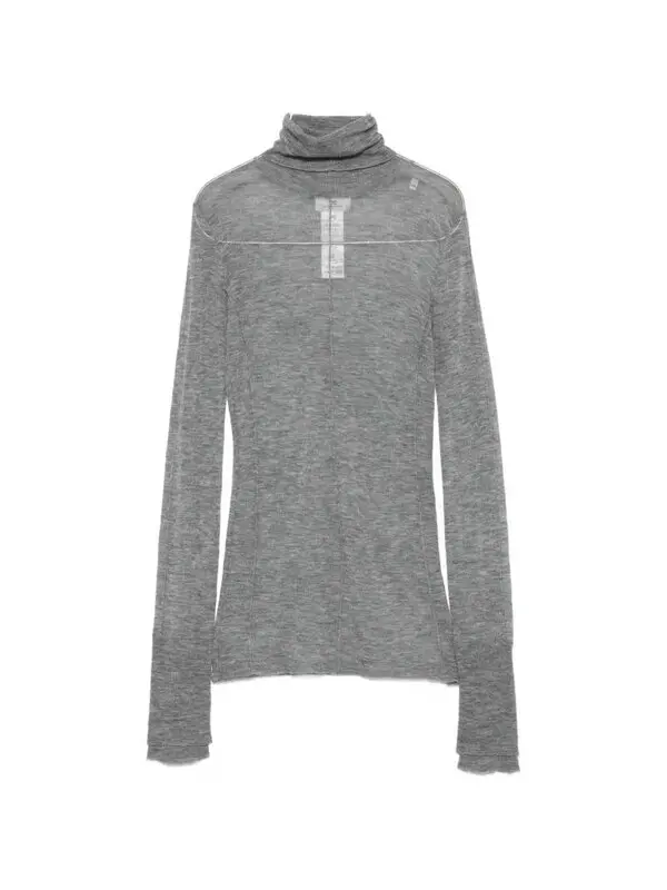 Elisabetta Franchi Roll-neck Wool Top - Grey
