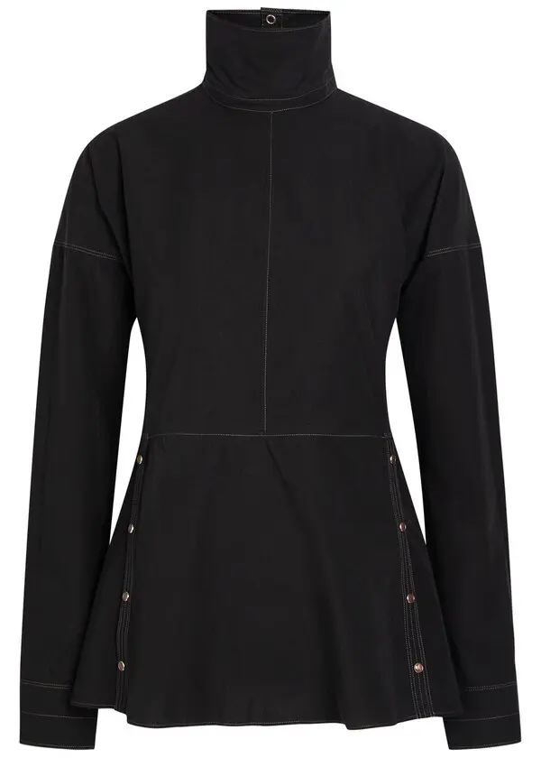 LEMAIRE Cotton-crepe Press-stud Top - Black