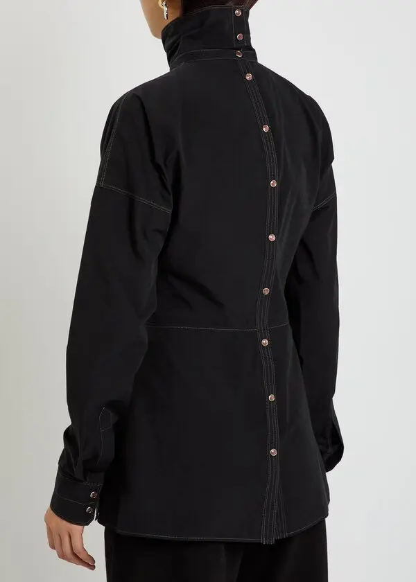 LEMAIRE Cotton-crepe Press-stud Top - Black