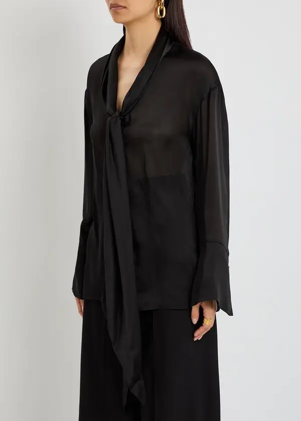 Balmain Scarf-effect Silk Blouse