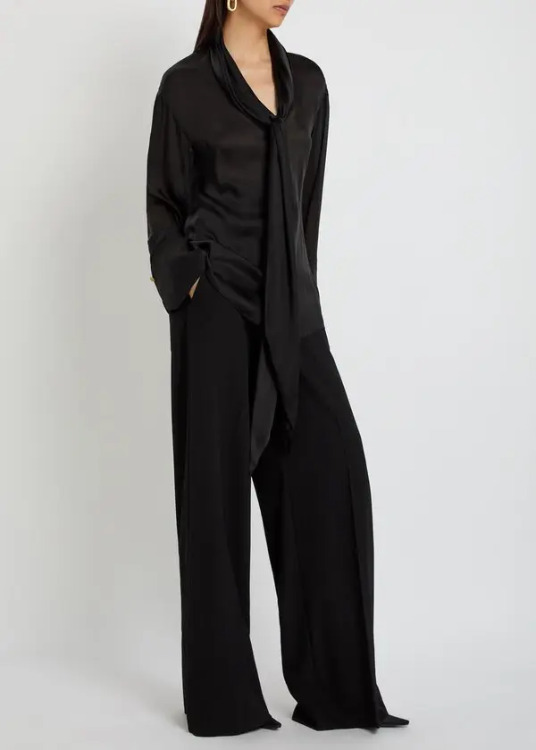 Balmain Scarf-effect Silk Blouse