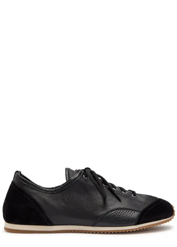 LEMAIRE Gummy Grip Panelled Leather Sneakers - Black