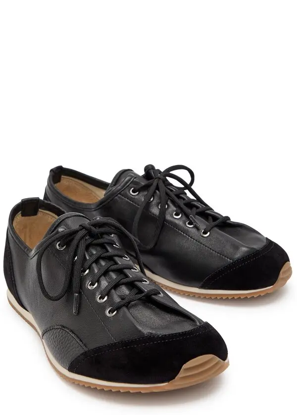 LEMAIRE Gummy Grip Panelled Leather Sneakers - Black