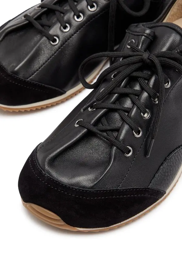 LEMAIRE Gummy Grip Panelled Leather Sneakers - Black