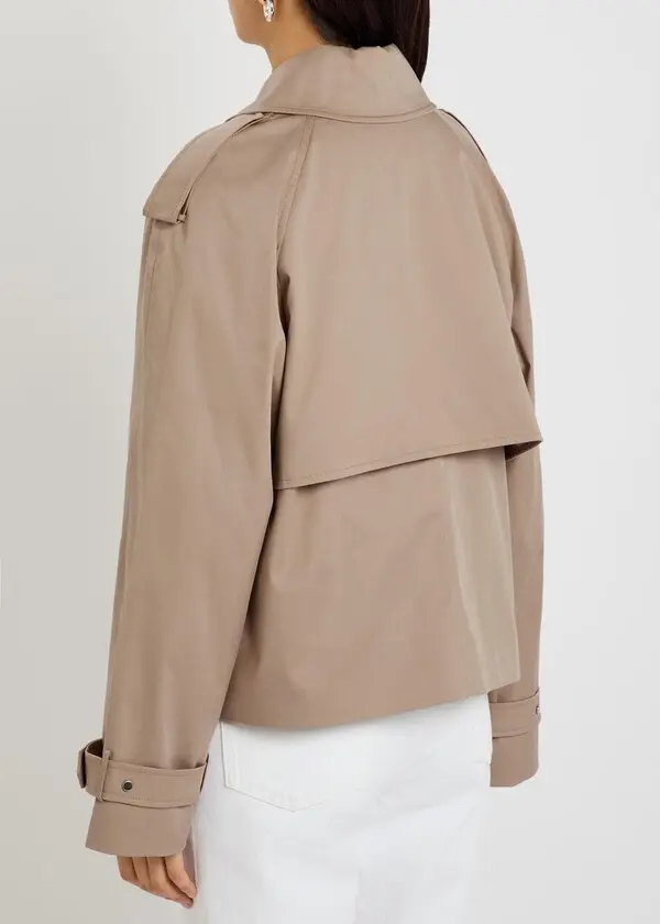 ANINE BING Rickie Cropped Stretch-cotton Trench