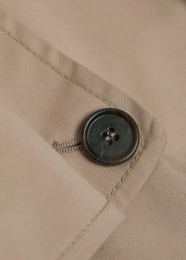 ANINE BING Rickie Cropped Stretch-cotton Trench