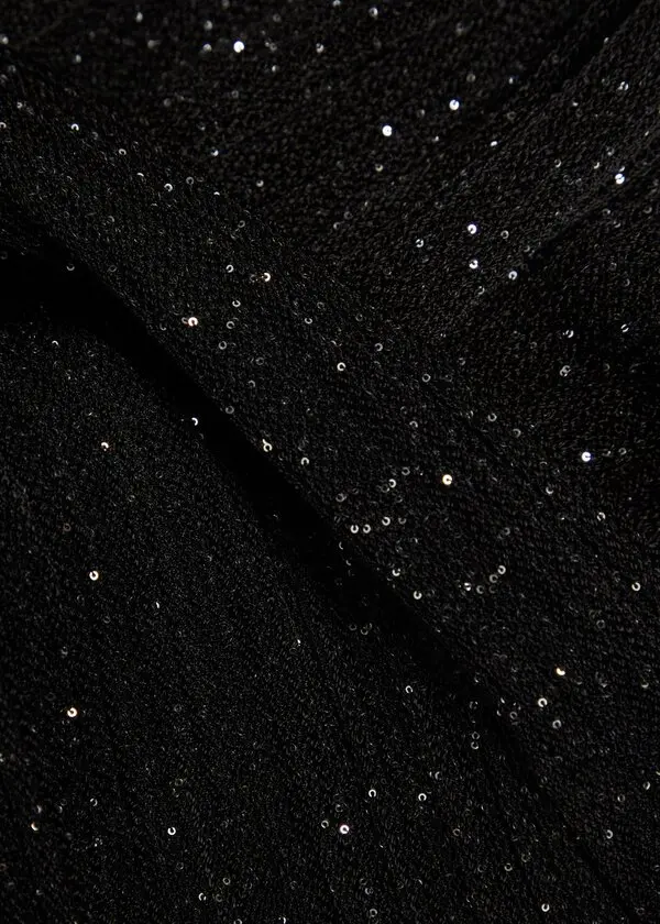 Balmain Sequin-embellished Fine-knit Maxi Dress