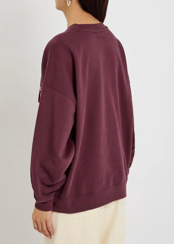 ANINE BING Miles Logo-appliquéd Cotton Sweatshirt