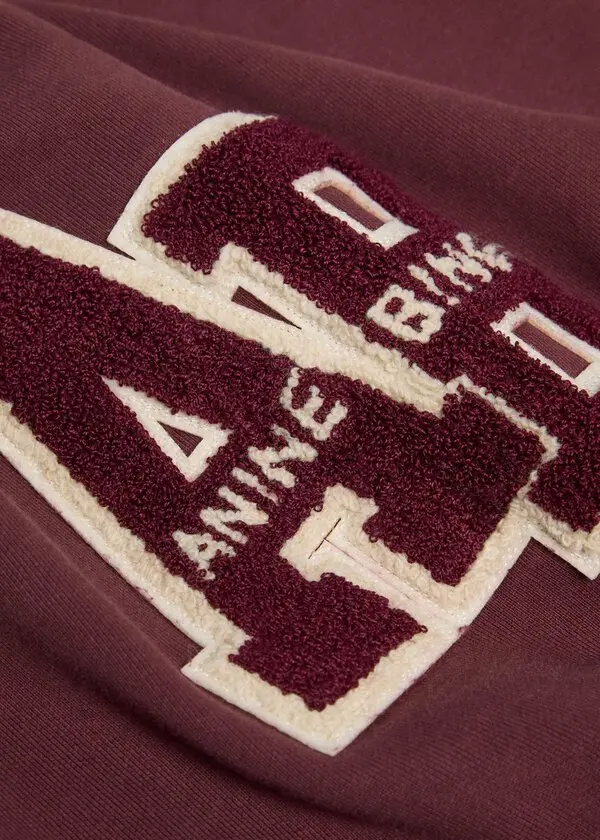 ANINE BING Miles Logo-appliquéd Cotton Sweatshirt