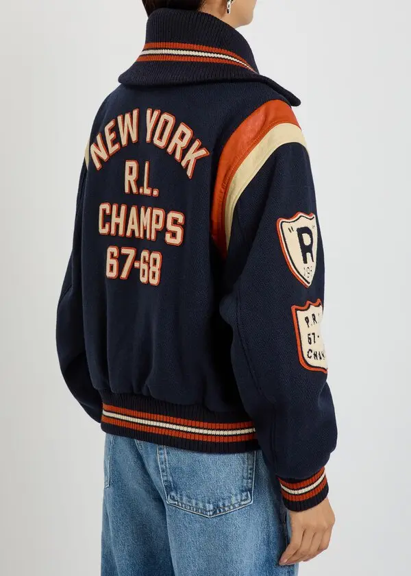 Polo Ralph Lauren Appliquéd Wool-blend Varsity Jacket