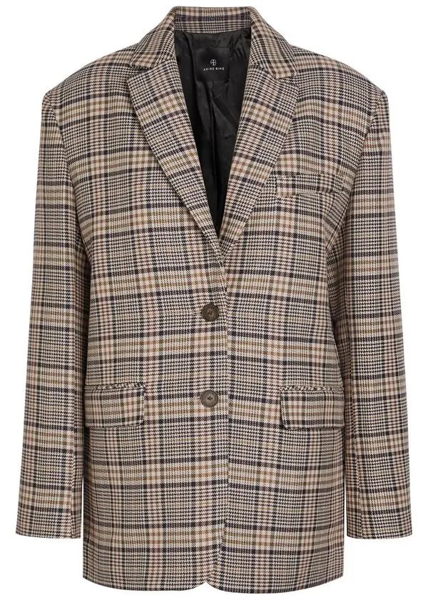 ANINE BING Quinn Checked Oversized Blazer - Multicoloured