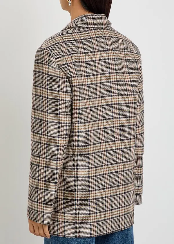 ANINE BING Quinn Checked Oversized Blazer