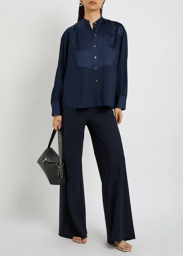 High Gizmo Panelled Satin-crepe Blouse