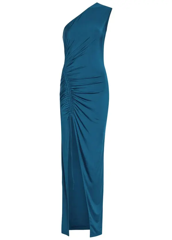 Balmain Ruched Stretch-jersey Maxi Dress
