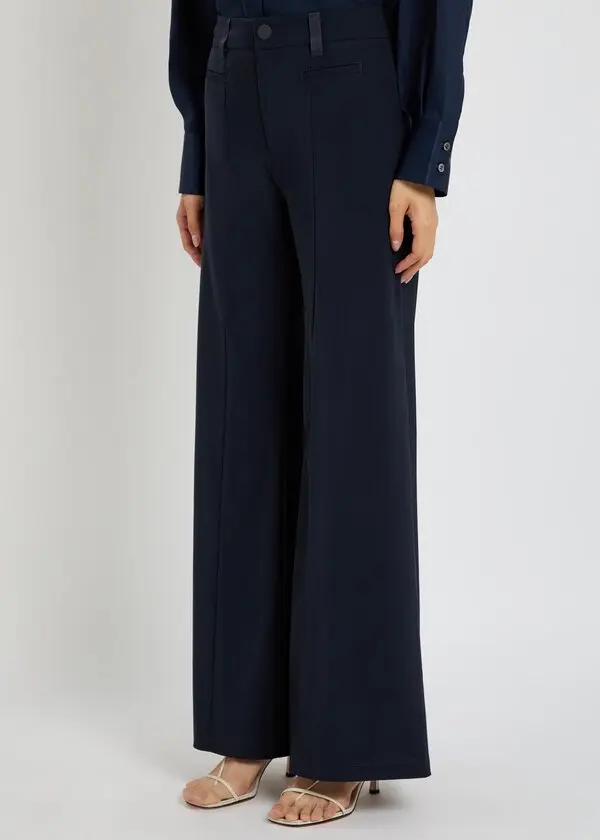 High Wide-leg Stretch-jersey Trousers