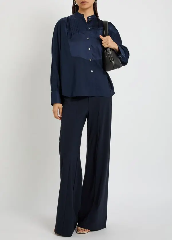 High Wide-leg Stretch-jersey Trousers