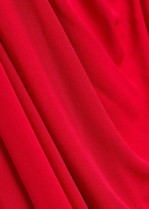 Balmain Cross-neck Draped Chiffon Maxi Dress