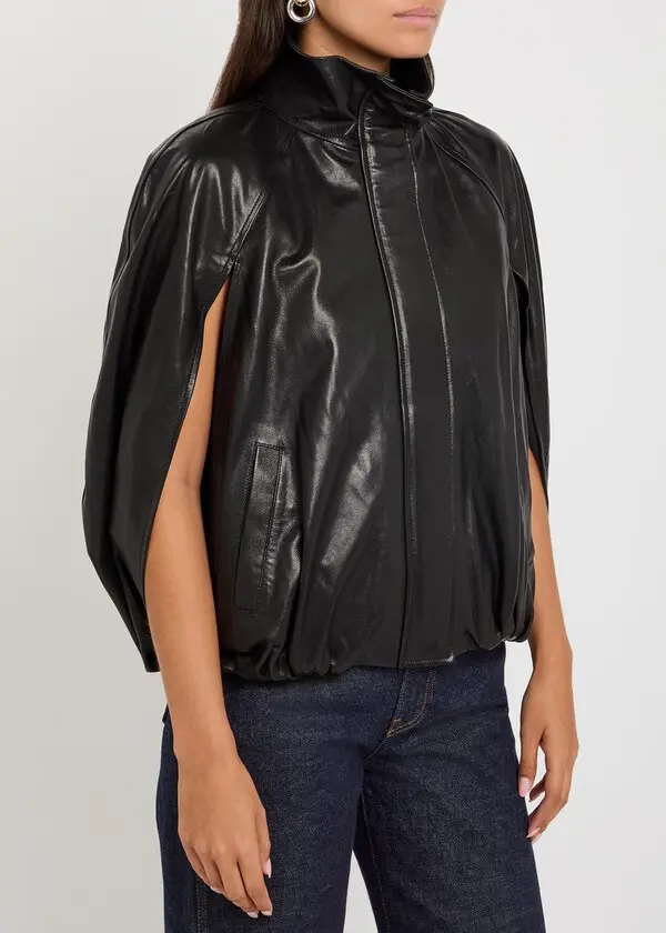 Simkhai Jada Leather Cape Jacket