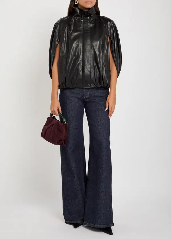 Simkhai Jada Leather Cape Jacket