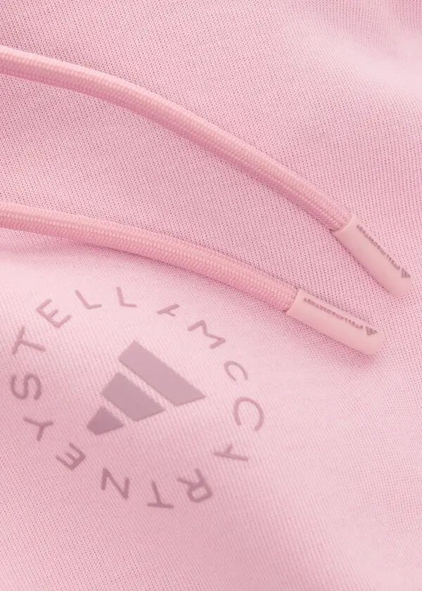 Stella McCartney Adidas X Logo Hooded Cropped Cotton-blend Sweatshirt