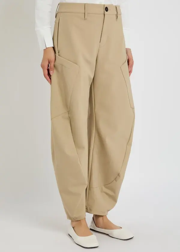 High Greece Barrel-leg Jersey Trousers