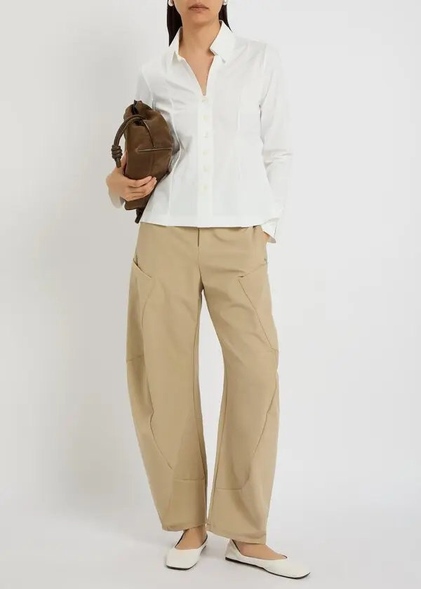 High Greece Barrel-leg Jersey Trousers