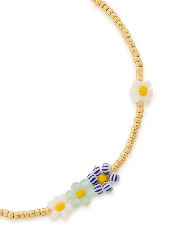 Anni Lu Bluebell Bloom Beaded 18kt -plated Bracelet
