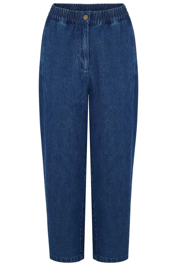 SUGARHILL BRIGHTON Mila Denim Barrel Leg Trousers - Blue