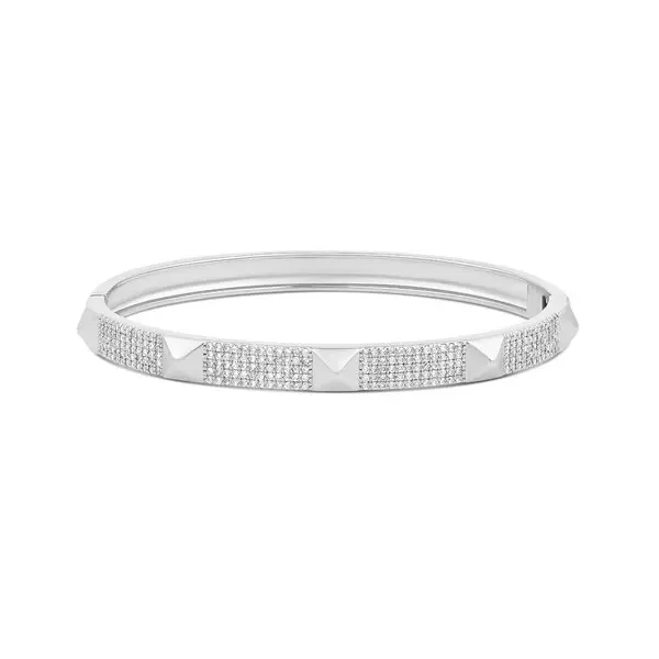 SHYMI Pave Studded Five Row Bangle - Silver