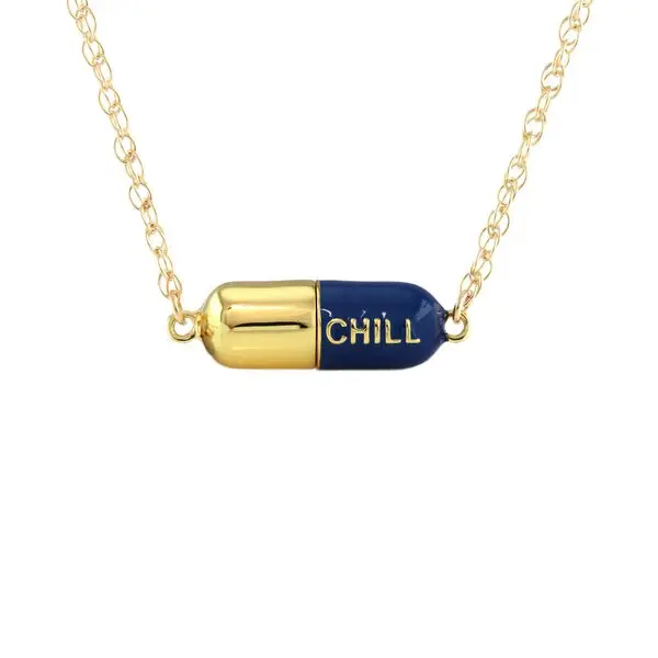 Kris Nations Big Chill Pill Necklace - Blue