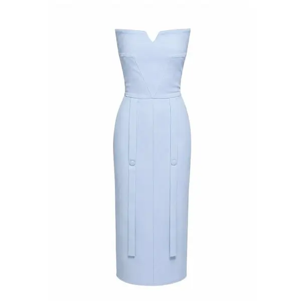 KHRIS K Khris Denim Midi Dress - Blue