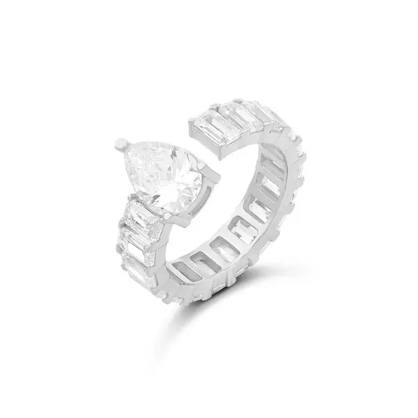 SHYMI Statet Pear & Emerald Shaped Band - Silver
