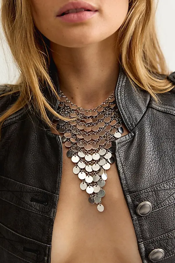 Free People Solana Choker Necklace - Silver