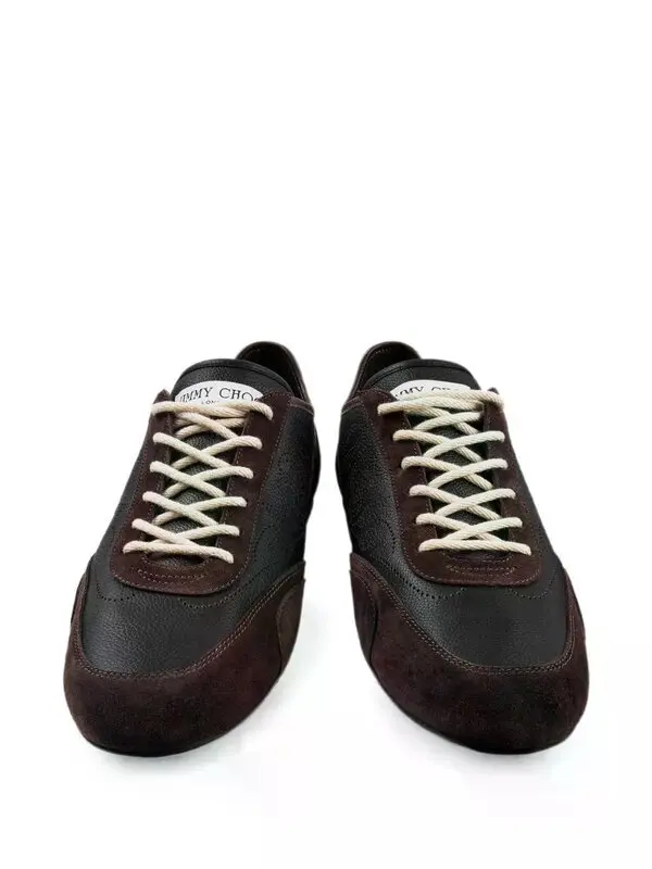 JIMMY CHOO Leather-mix Perforated Low-top Sneakers - Black