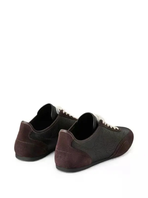 JIMMY CHOO Leather-mix Perforated Low-top Sneakers - Black
