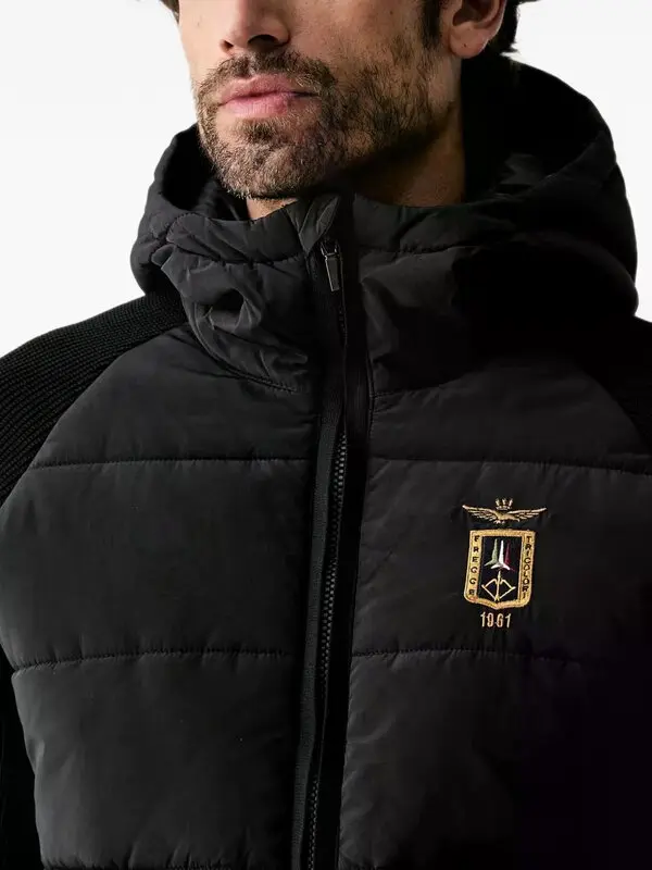 AERONAUTICA MILITARE Quilted Knit-sleeve Jacket
