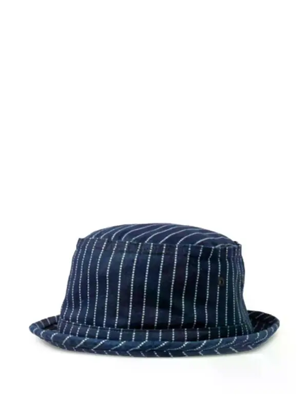 SUGAR CANE JEANS Stripe-pattern Bucket Hat - Blue