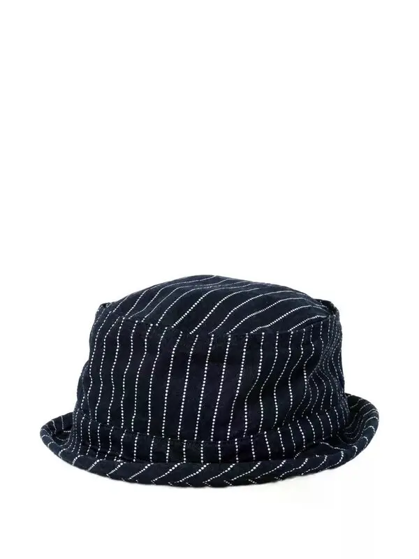 SUGAR CANE JEANS Stripe-pattern Bucket Hat - Blue