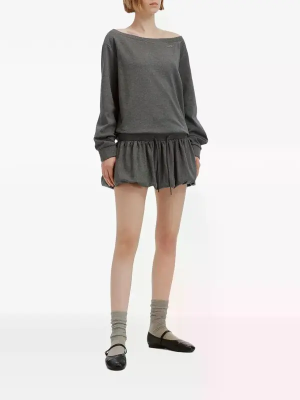 Izzue Off-shoulder Bubble-hem Mini Dress