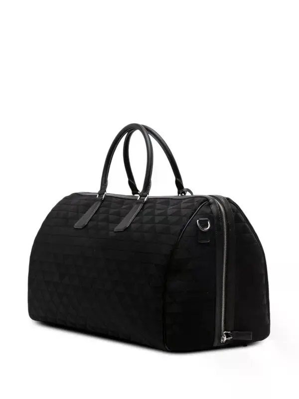 Prada 2013-2026 Saffiano Trimmed Embroidered Fabric Travel Bag