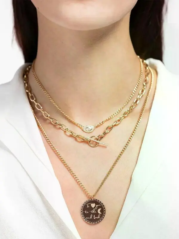 Zoe Chicco Diamond Medallion Necklace - Gold