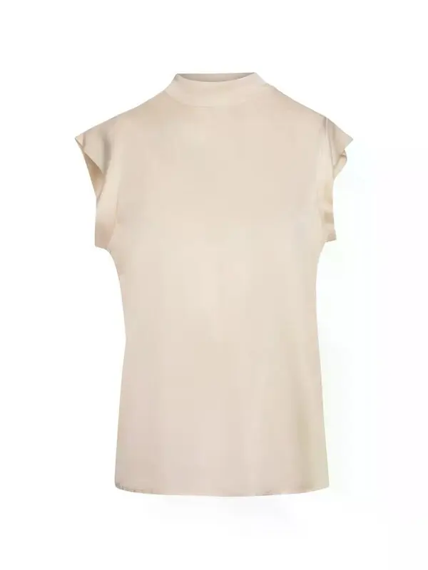 FRACOMINA Satin-finish Sleeveless Blouse - Neutrals