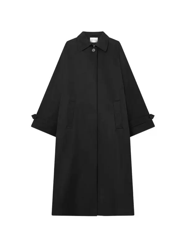 Mark Kenly Domino Tan Caro Long-sleeve Trench Coat - Black