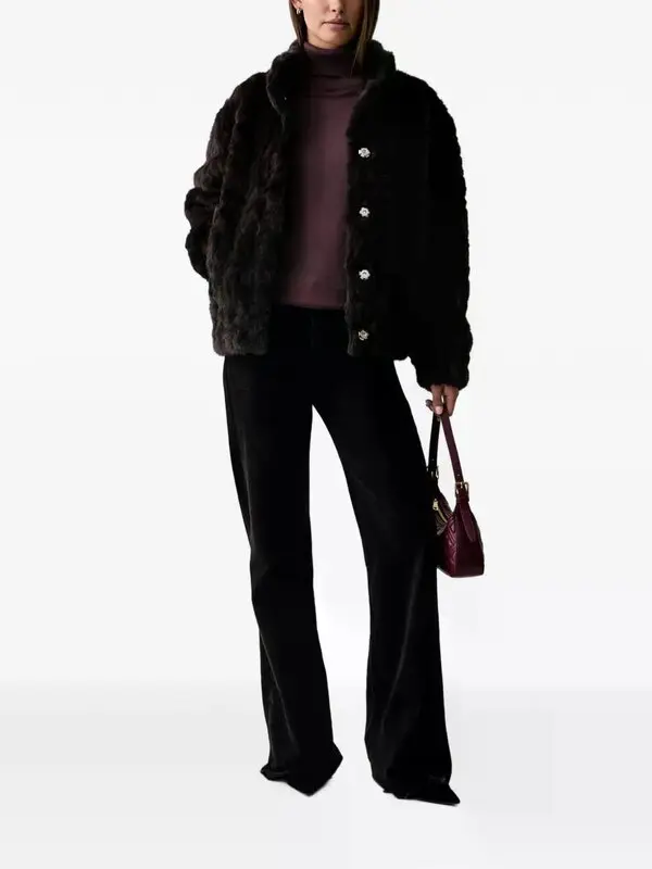 SILVIAN HEACH Embellished-button Faux-fur Jacket