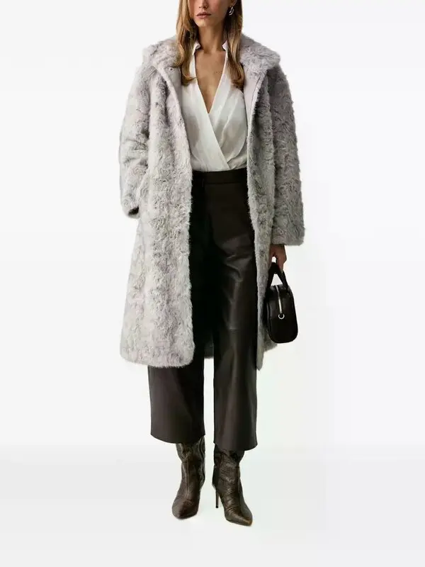 SILVIAN HEACH Faux-fur Belted Coat